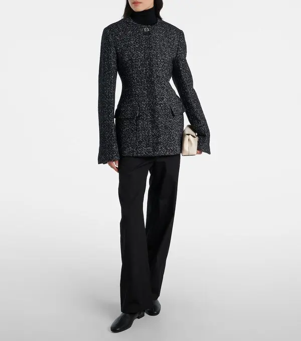 TOTEME Wool-blend Tweed Blazer - Black