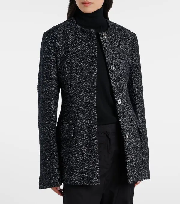 TOTEME Wool-blend Tweed Blazer - Black