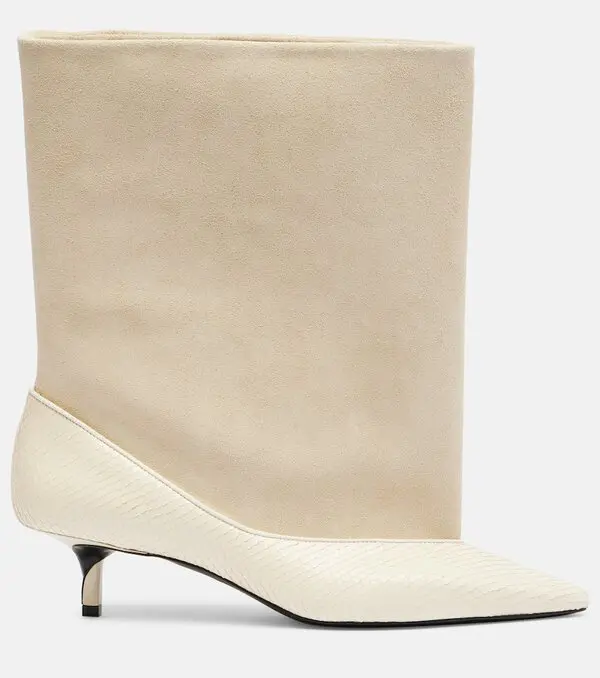 Jacquemus Tourni Leather And Suede Ankle Boots