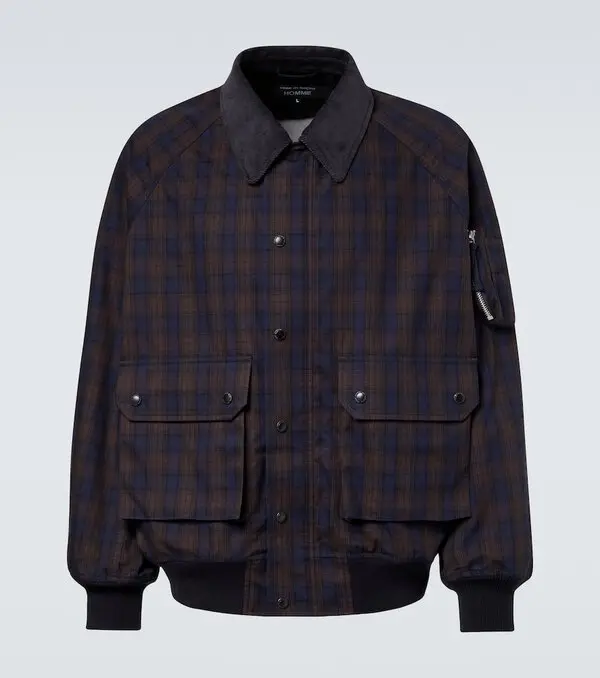 Comme Des Garçons Checked Cotton Blouson - Blue