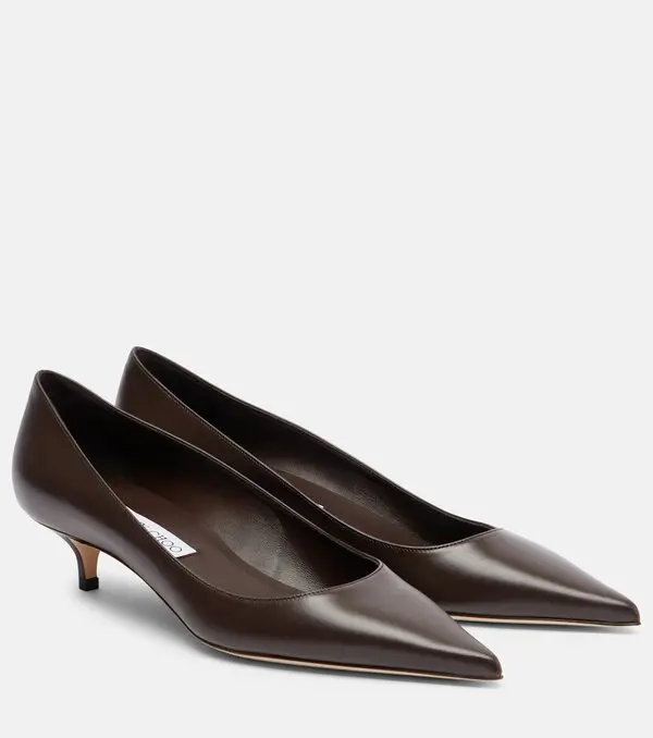 JIMMY CHOO Amelia 35 Leather Pumps - Brown