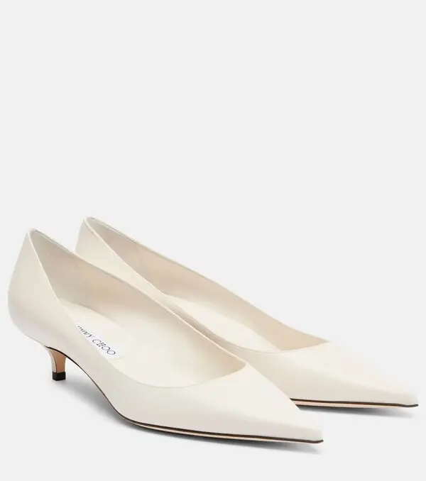 JIMMY CHOO Amelia 35 Leather Pumps - White