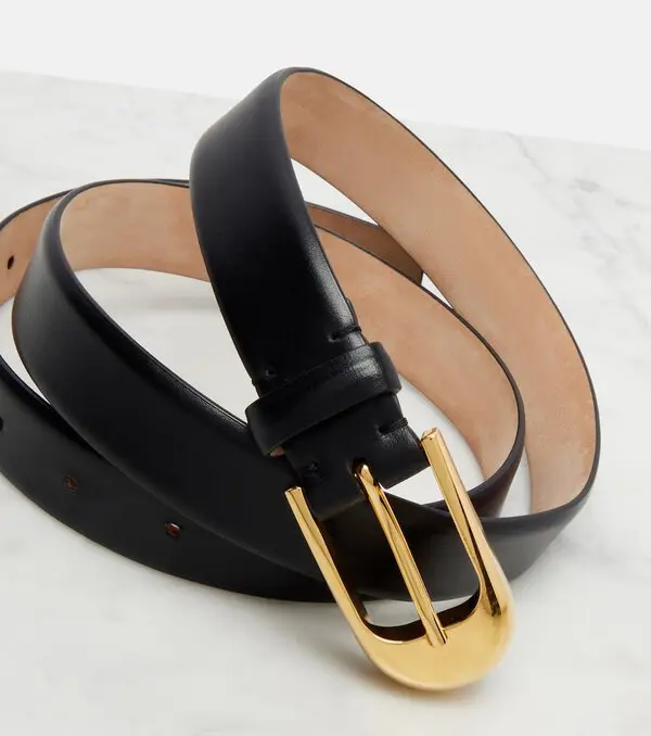 Khaite Dome Leather Belt - Black