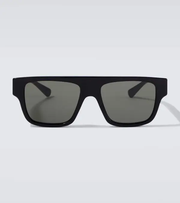 Gucci Web Stripe Flat-top Sunglasses - Black