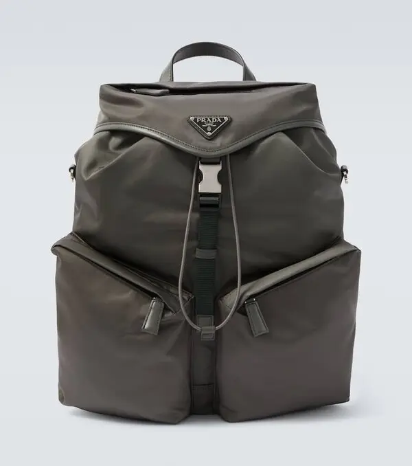 Prada Re-nylon Leather-trimmed Backpack - Green