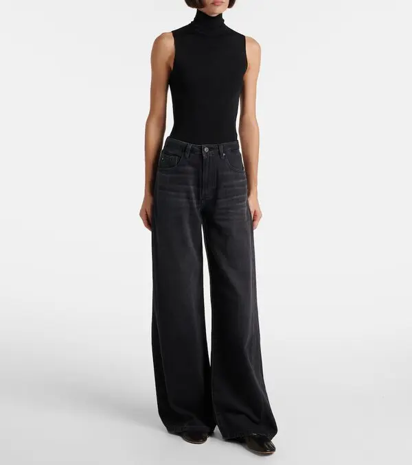 Ag Helsinki High-rise Wide-leg Jeans - Black