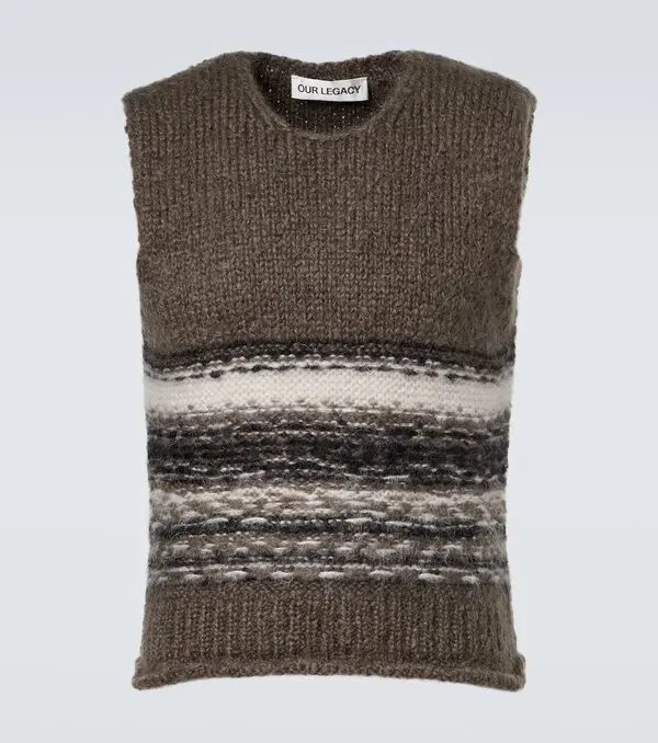 Our Legacy Striped Wool And Mohair Sweater Vest