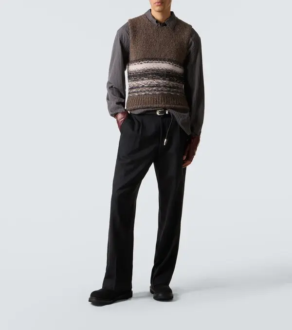 Our Legacy Striped Wool And Mohair Sweater Vest