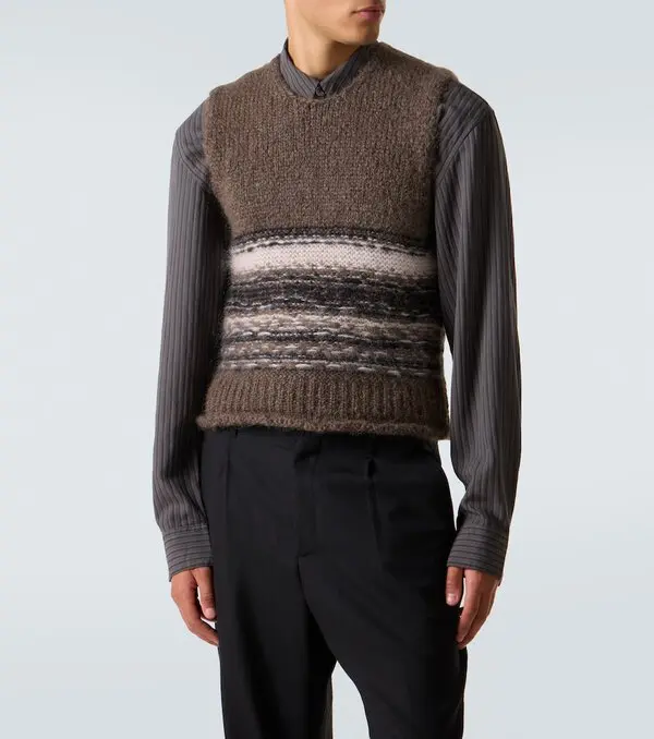 Our Legacy Striped Wool And Mohair Sweater Vest