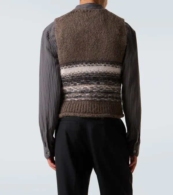 Our Legacy Striped Wool And Mohair Sweater Vest