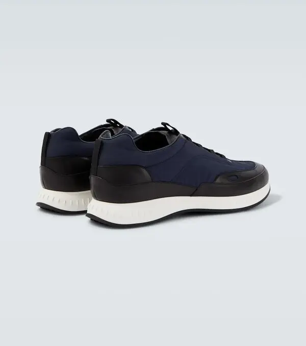 John Lobb Leather-trimmed Slip-on Sneakers