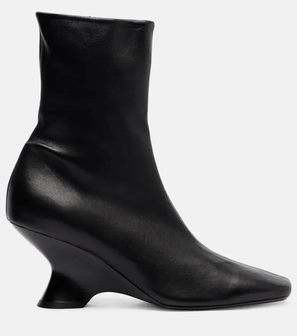 Dries Van Noten 75 Leather Ankle Boots - Black