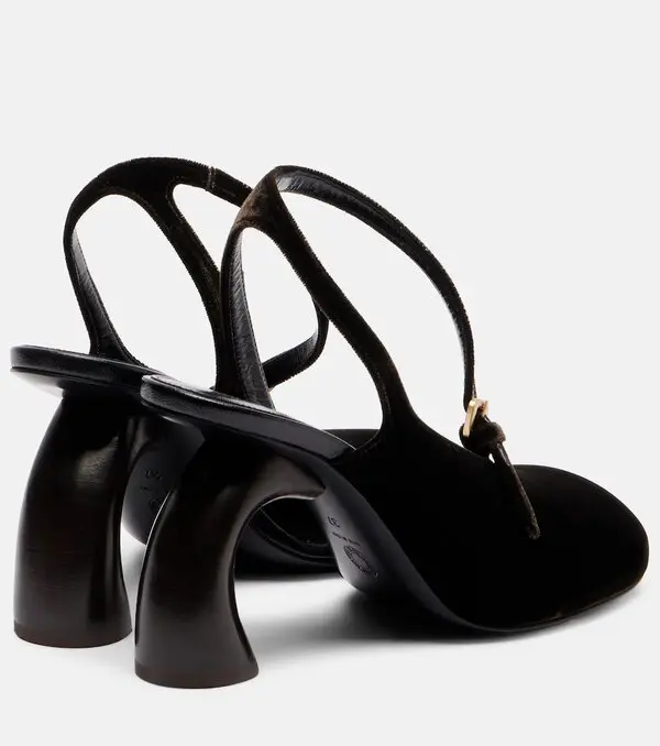 Dries Van Noten 95 Velvet Slingback Pumps