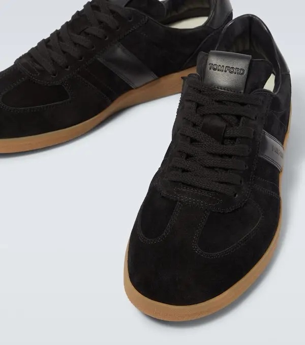 TOM FORD Leather-trimmed Suede Sneakers