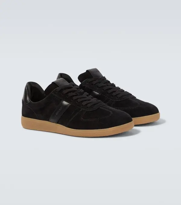 TOM FORD Leather-trimmed Suede Sneakers
