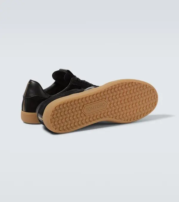 TOM FORD Leather-trimmed Suede Sneakers