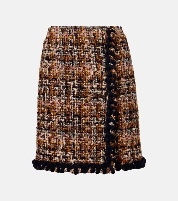 Etro Wool-blend Tweed Mini Skirt - Multicoloured