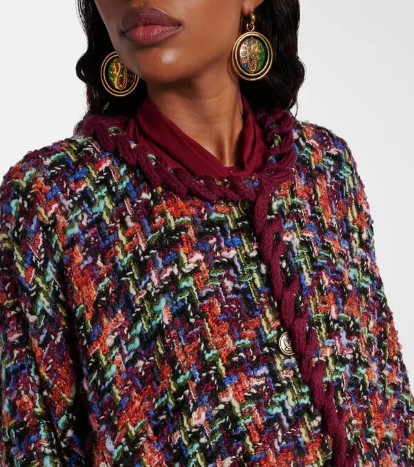 Etro Wool, Mohair And Cotton-blend Tweed Cape