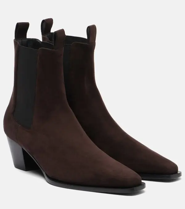 TOTEME City 50 Suede Chelsea Boots - Brown