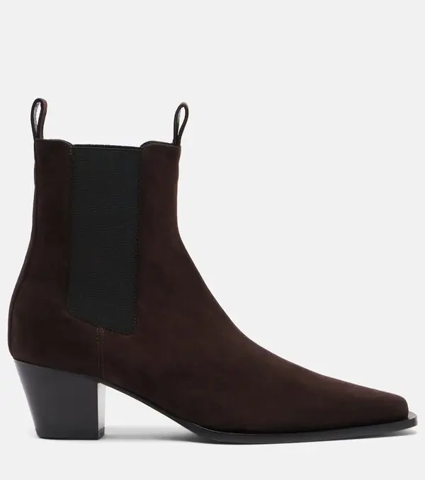 TOTEME City 50 Suede Chelsea Boots - Brown