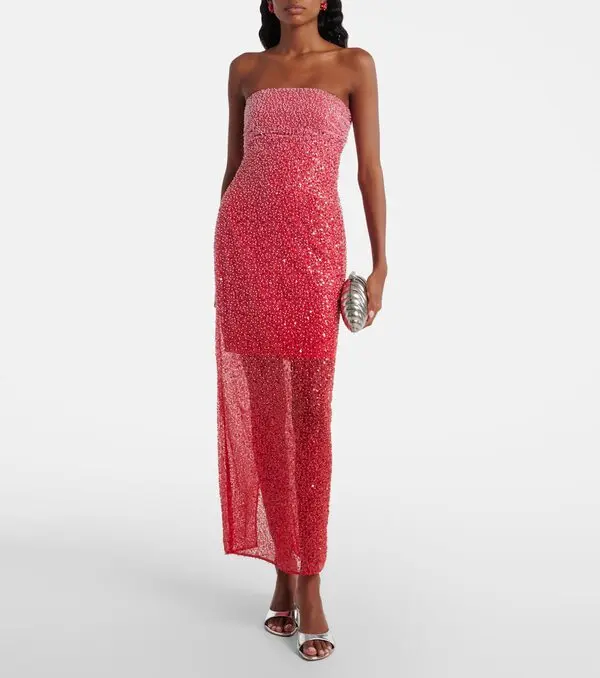 Remain Birger Christensen Beaded Sequined Maxi Dress