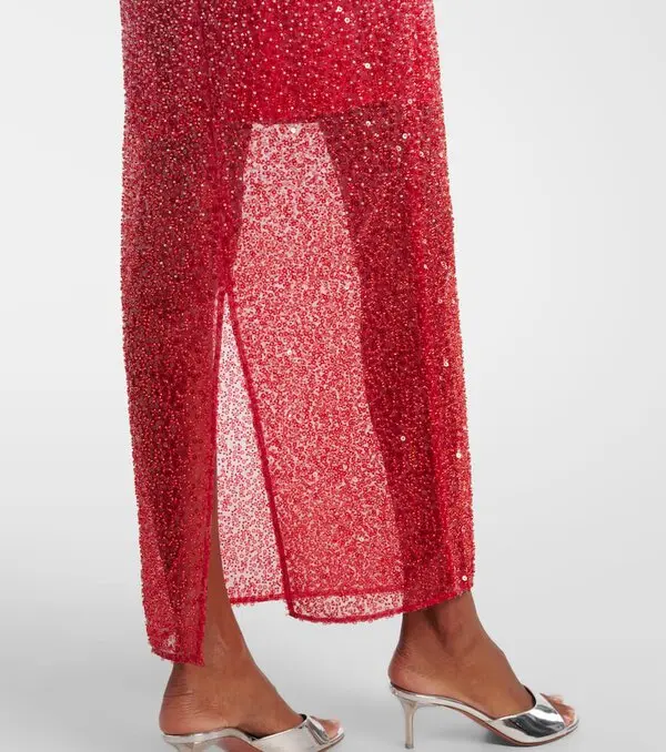 Remain Birger Christensen Beaded Sequined Maxi Dress
