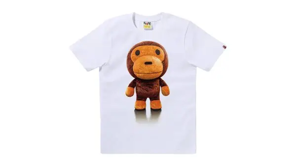 A BATHING APE Standing Milo Photo Tee Shirt - White