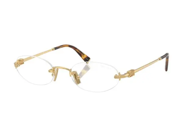 Miu Miu Oval Sunglasses - Pale Gold Yellow (0mu A54s Zvn10r)
