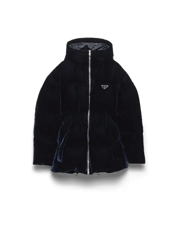 Prada Velvet Down Jacket - Blue