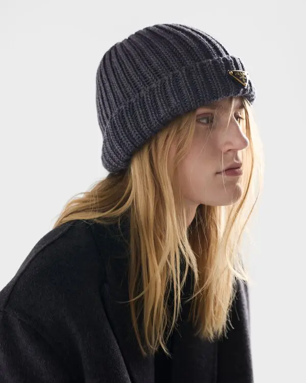 Prada Wool Beanie - Slate Gray