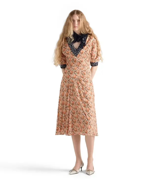 Prada Printed Georgette Dress