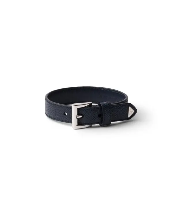Prada Saffiano Leather Bracelet - Blue