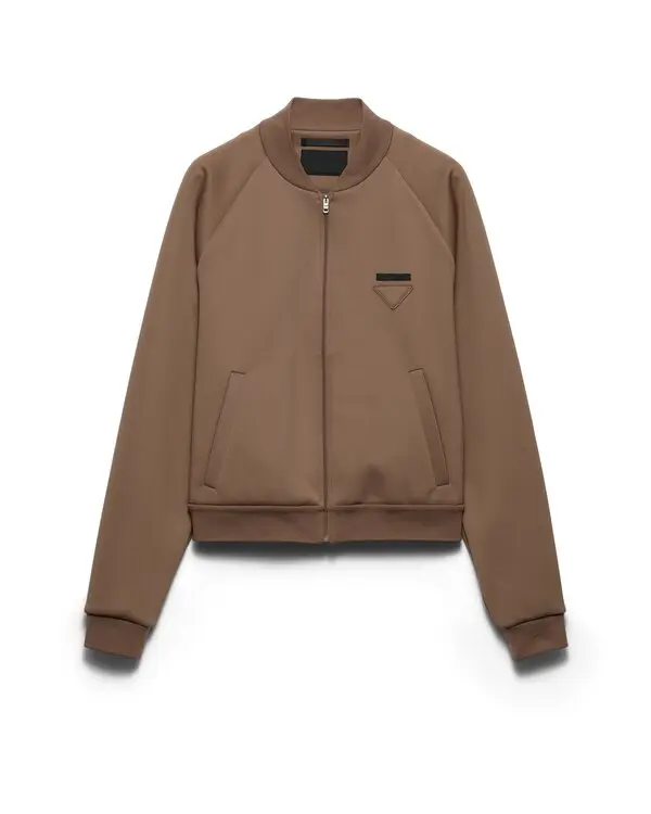 Prada Technical Fleece Blouson Jacket - Brown