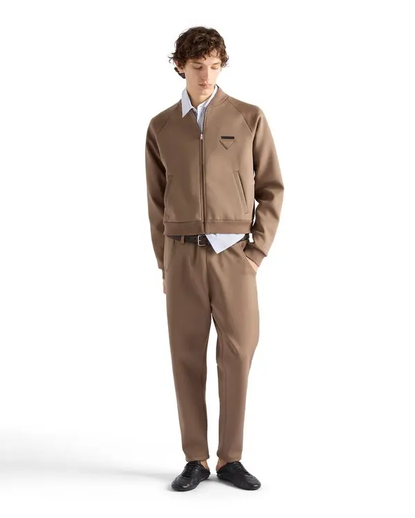 Prada Technical Fleece Blouson Jacket - Brown