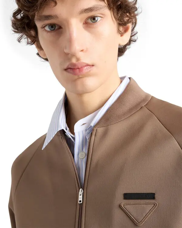 Prada Technical Fleece Blouson Jacket - Brown