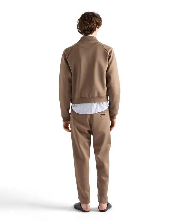 Prada Technical Fleece Blouson Jacket - Brown