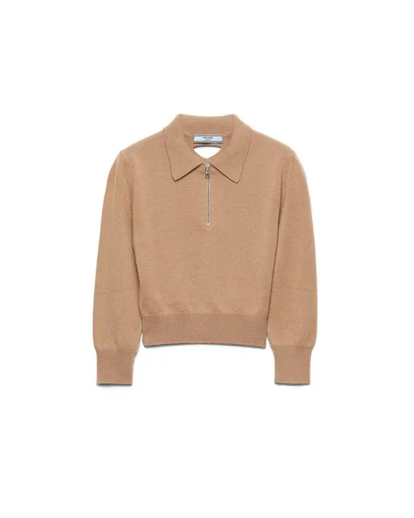 Prada Cashmere Polo Sweater - Brown