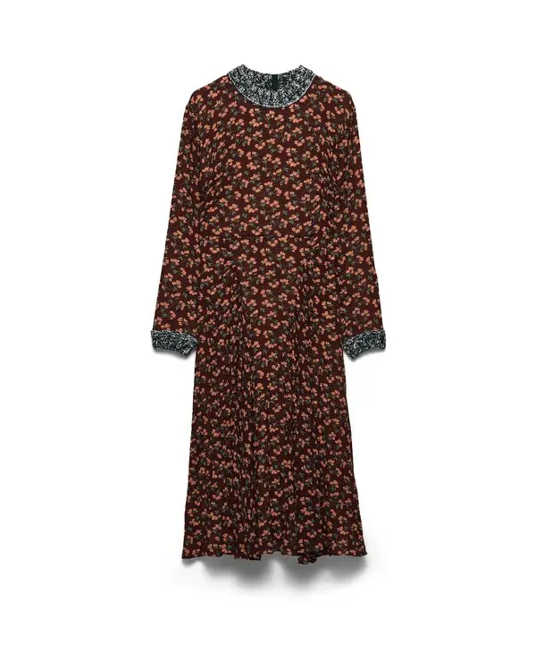 Prada Printed Georgette Dress - Brown