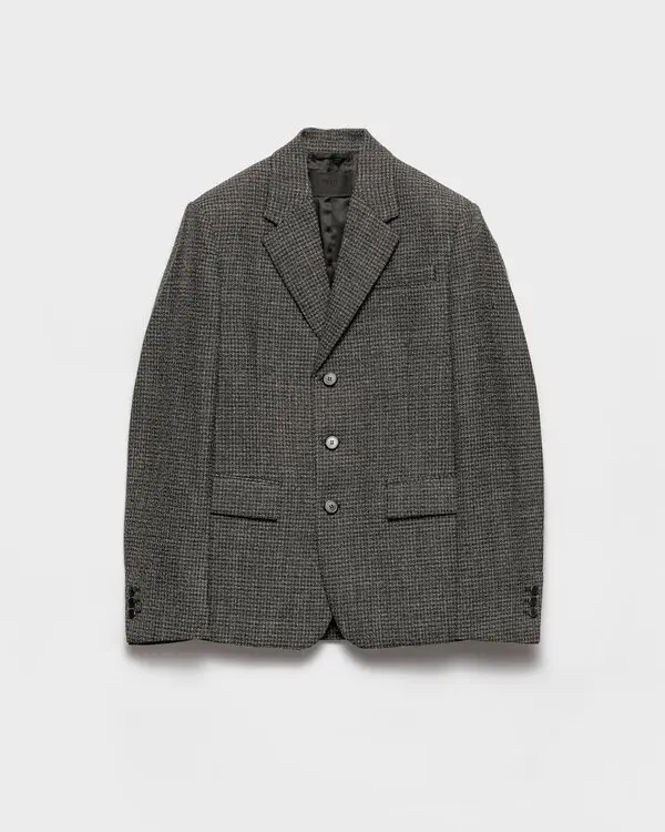 Prada Single-breasted Wool Jacket - Black/white