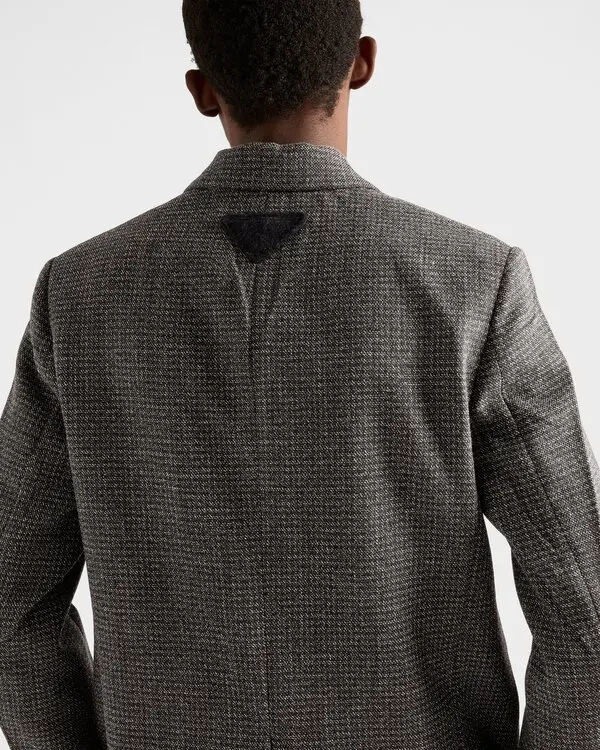 Prada Single-breasted Wool Jacket - Black/white