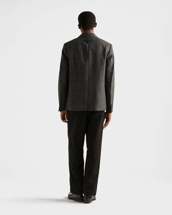Prada Single-breasted Wool Jacket - Black/white