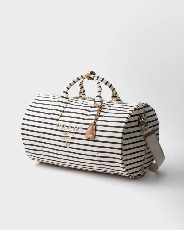 Prada Striped Canvas Duffle
