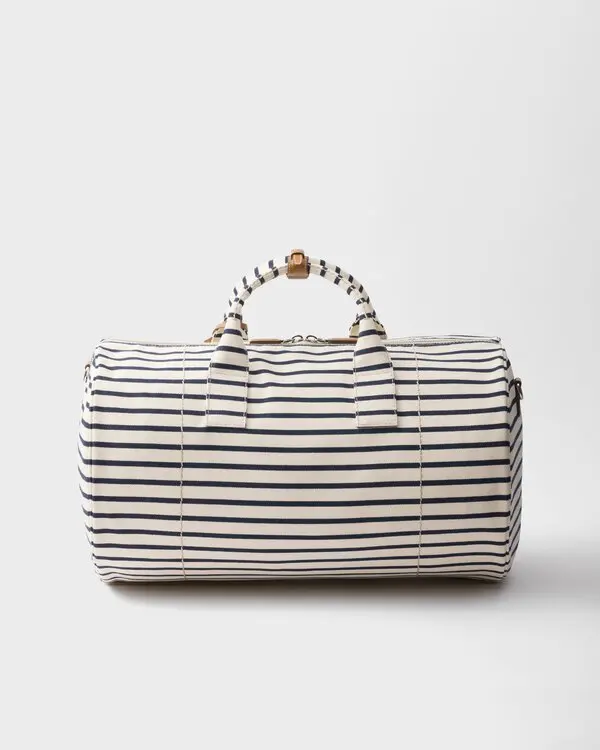 Prada Striped Canvas Duffle