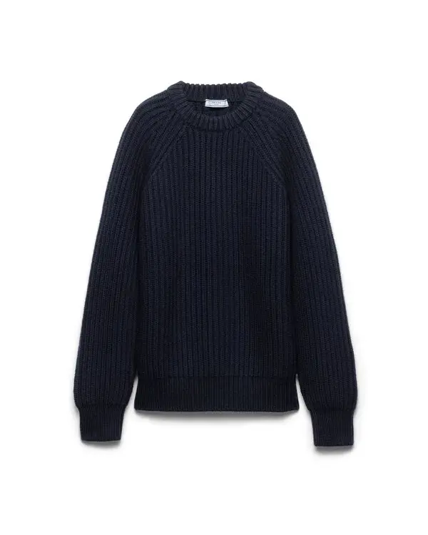 Prada Wool And Cashmere Crew-neck Sweater - Blue