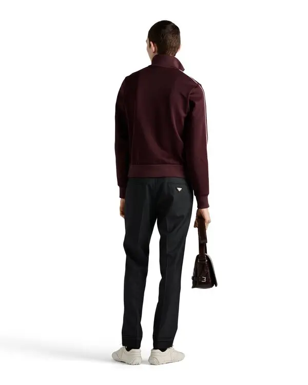 Prada Zippered Technical Fabric Track Jacket - Red