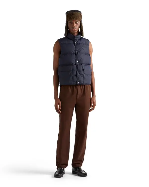 Prada Re-Nylon Puffer Vest In Blue | Editorialist