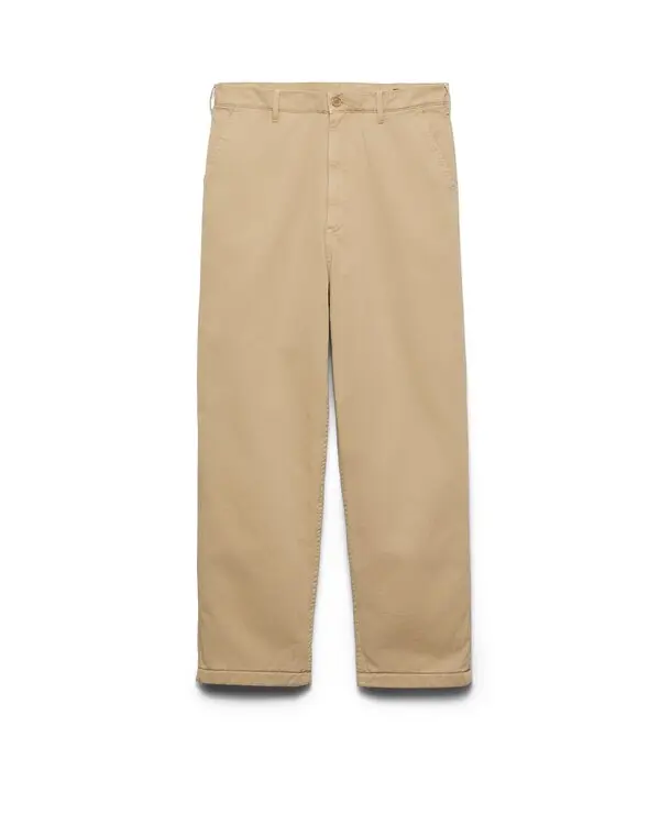 Prada Cotton Wide-leg Pants - Neutral