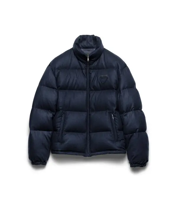 Prada Medium-weight Cashmere Down Jacket - Blue