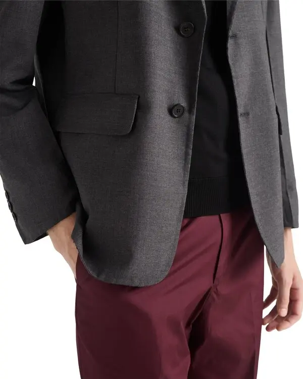 Prada Single-breasted Wool Blend Jacket - Grey