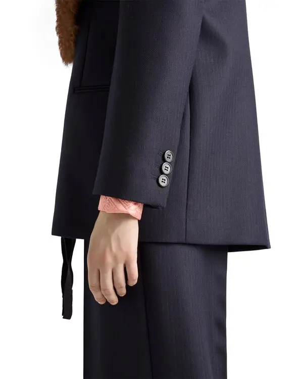 Prada Single-breasted Chevron Jacket - Blue